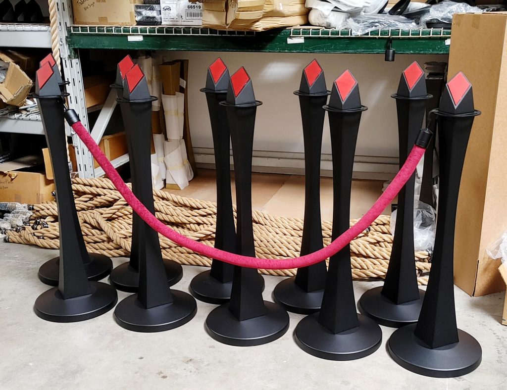 Premium Black Stanchions, Luxe Black Post and Rope Barriers